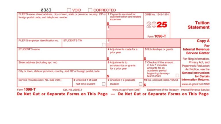 Form 1098-T Instructions 2025 - 2026