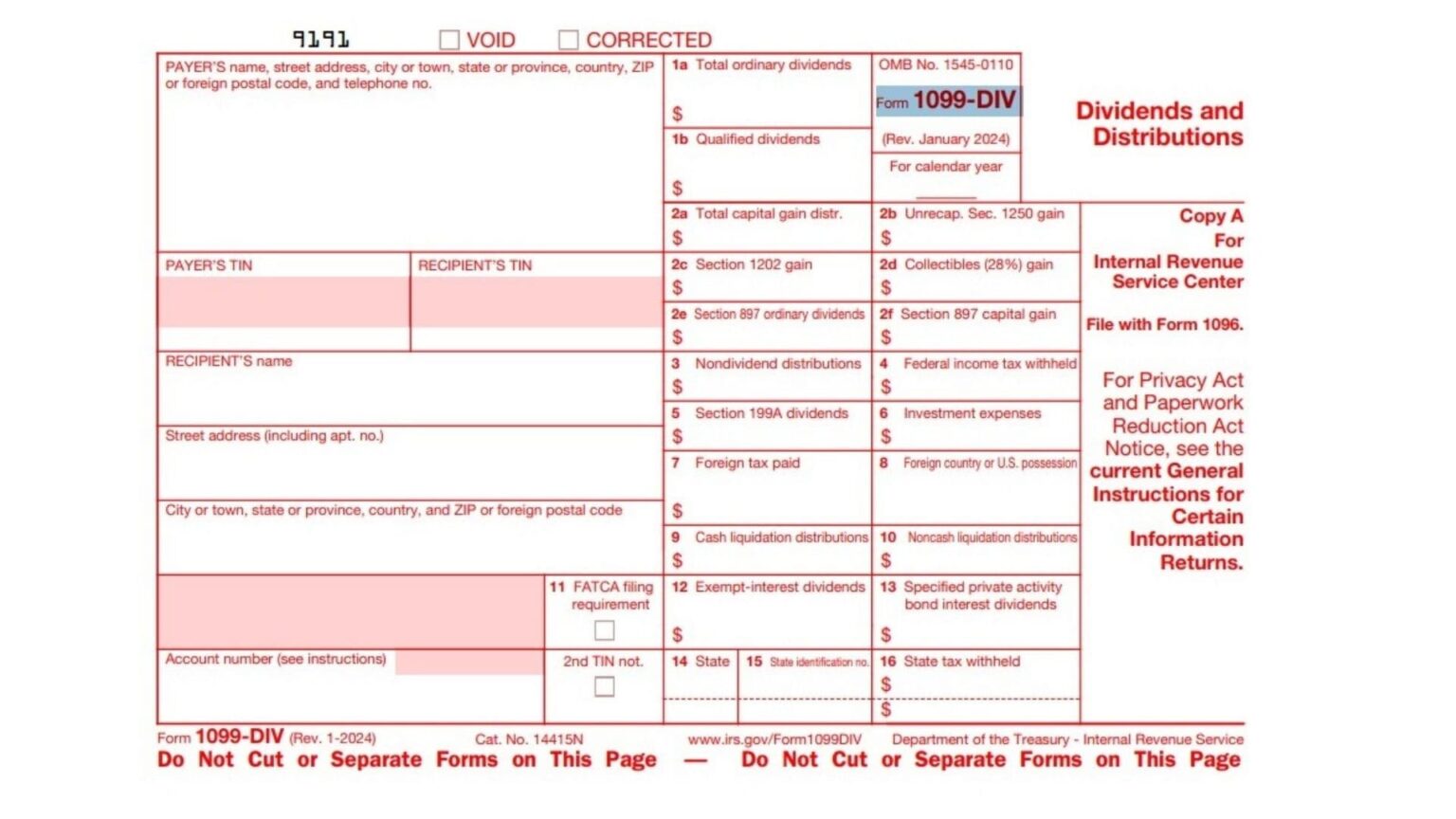 Form 1099-DIV Instructions 2025 - 2026