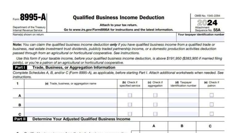 Form 8995-A Instructions 2025 - 2026