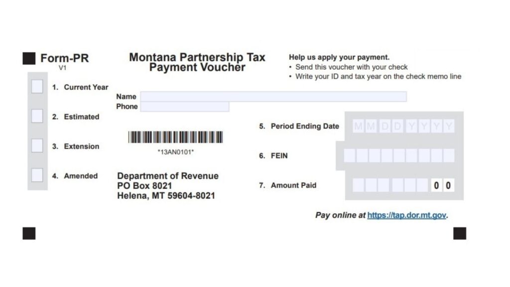 Montana Form PR Instructions 2025 - 2026