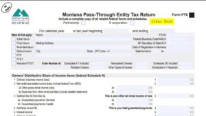 Montana Form PTE Instructions 2025 - 2026