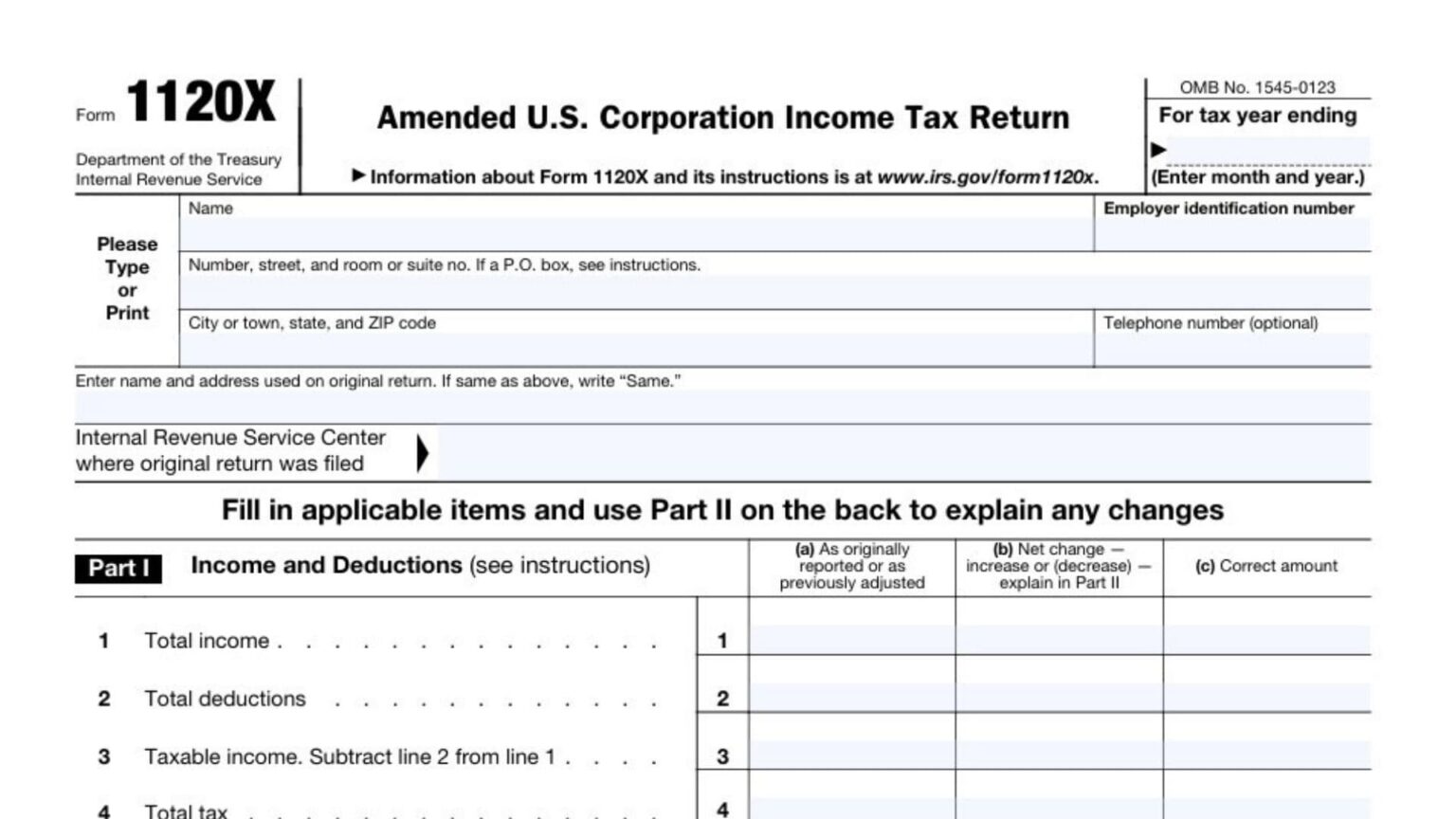 Form 1120-X Instructions 2025 - 2026