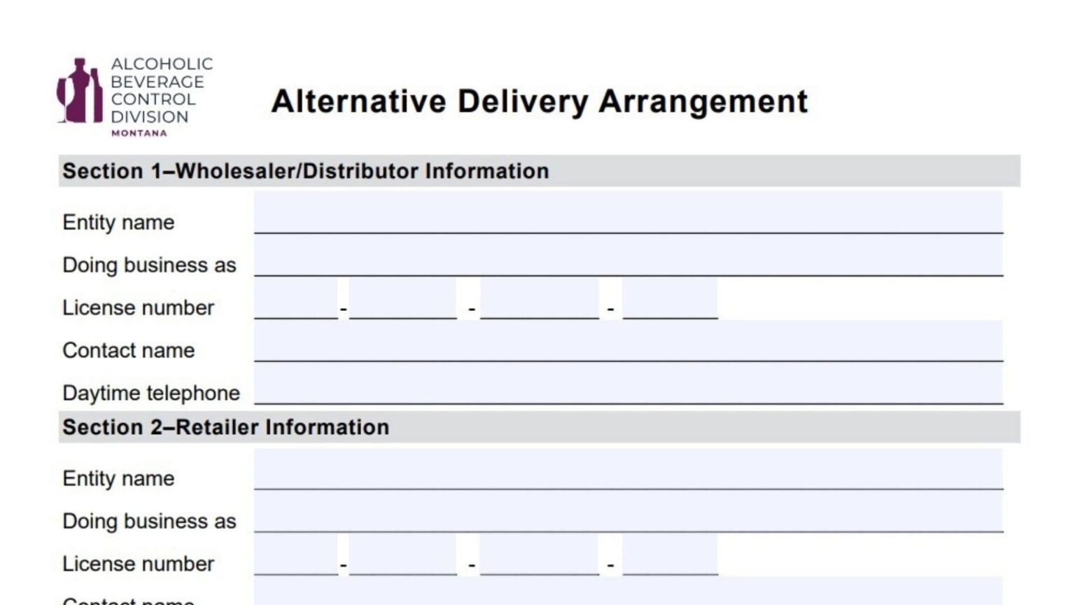 Montana Alternative Delivery Arrangement Form Instructions 2025 - 2026